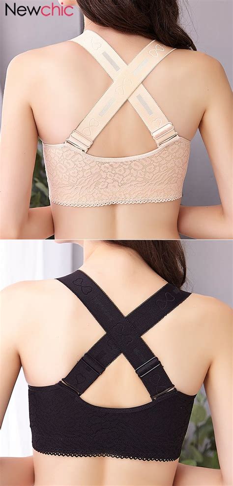 Plus Size Wireless Front Closure Widen Criss Cross Straps Support Back