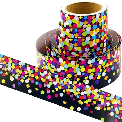 Bulletin Board Borders For Classroom Confetti Decoration Straight Trim Chalkboard 36 Feet