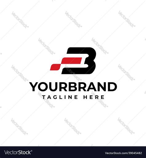 Letter B Logo Design With Red And Black Color