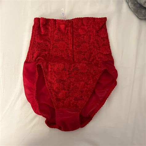 Vintage Red Corset Bodysuit Size S Depop