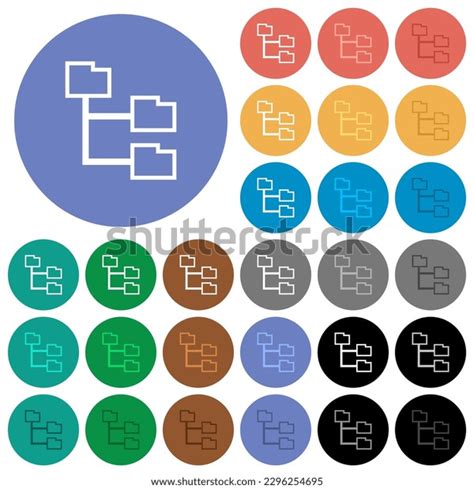Folder Structure Outline Multi Colored Flat Stock Vector Royalty Free Shutterstock