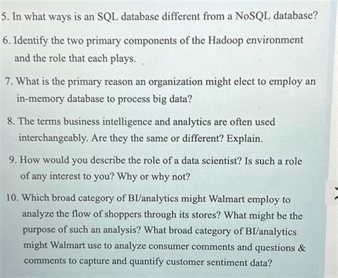 Solved In What Ways Is An SQL Database Different From A Chegg Com