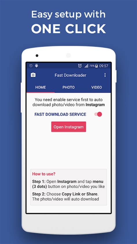 fast downloader save photo video on instagram apk para android