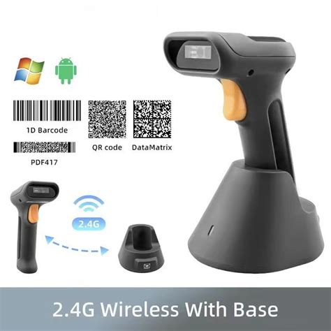 Handheld 2d Wireless Barcode Scanner With Charging Dock Cordless