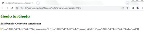 Backbone Js Comparator Collection GeeksforGeeks