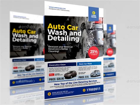 Car Wash Services Promotional Flyer Print Templates Graphicriver