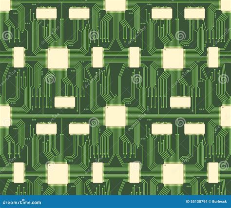 Seamless Microchip Background Vector Illustration 48899540