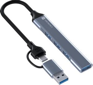 Portronics Mport Pro USB Hub In USB Type C Plugs USB Metal Body POR