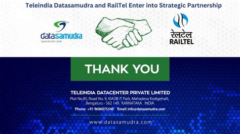 Ramasubramaniam Srinivasan On Linkedin Teleindia Datasamudra And Railtel Enter Into Strategic