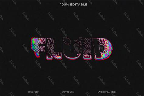 Fluid Font Style Text Effect Photoshop Premium Psd File