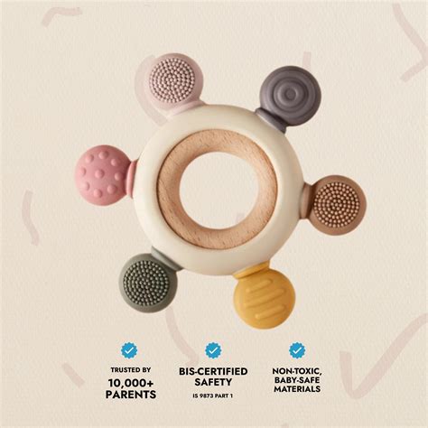 Sensory Teether Bpa Free Textured Easy To Clean And Bis Certified