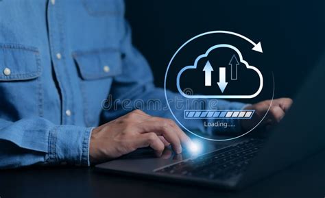 Technology Data Transformation Concept Businessman Using Computer With