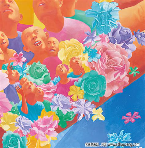 方力钧高清作品32下载 名画油画网