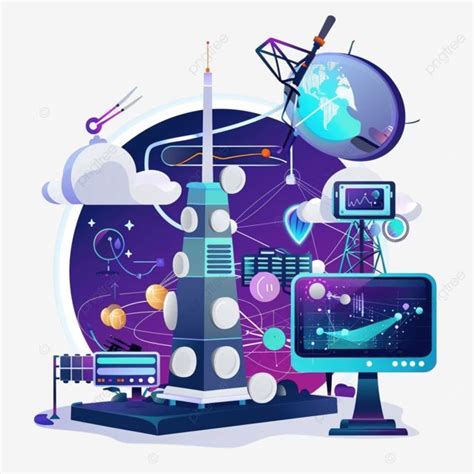 Vector De Encabezado De Aterrizaje De Tecnología De Telecomunicaciones