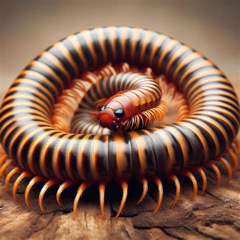Premium Photo Close Up Of A Centipede On A Flower Macro Insect Background