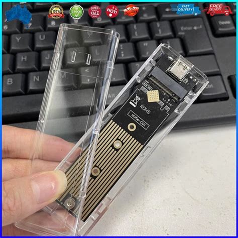 M NVME PCIE NGFF SSD Case External Enclosure Transparent Box Dual Protocol EUR
