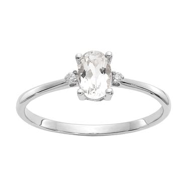 Primal Gold 10 Karat White Gold Genuine Diamond And Emerald Birthstone