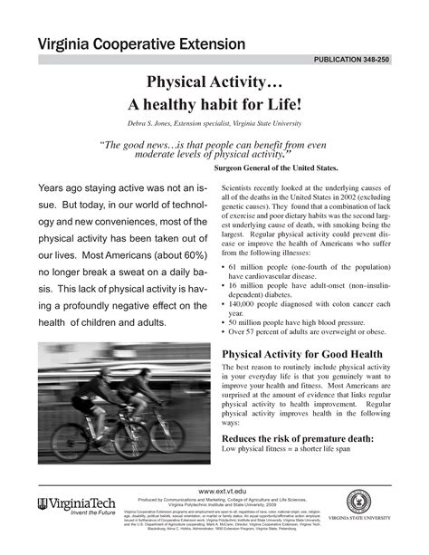Physical Exercise Chart