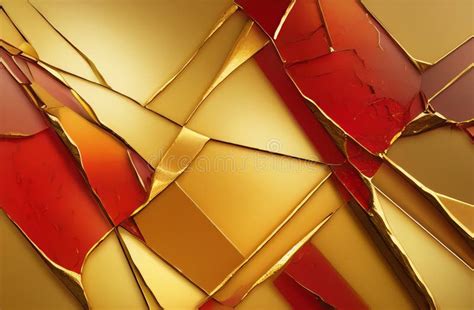Golden Cracked Glass Background Stock Illustration Illustration Of
