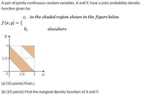Solved A Pair Of Jointly Continuous Random Variables Xand Y Have