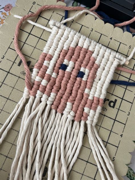 Mini Macrame Pixel Art Wall Hanger Etsy