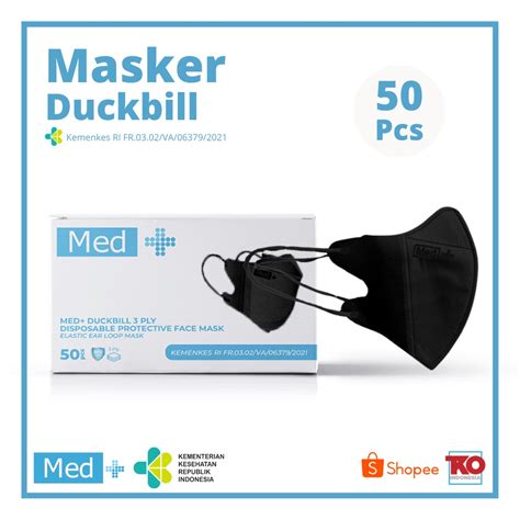 Jual Med Masker DUCKBILL Disposable Protective Face Mask 50Pcs 3 Ply