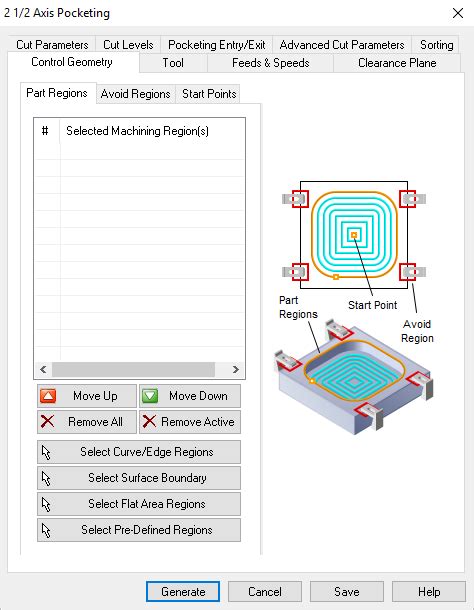 Mill Module Creating Axis Operations Pocketing Control Geometry