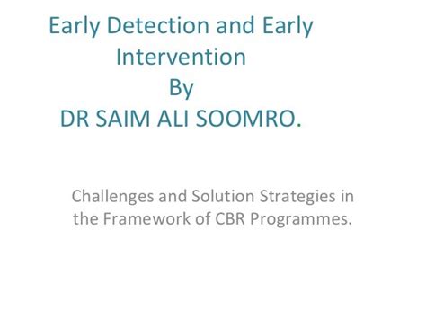 Early Detection Andearlyintervention