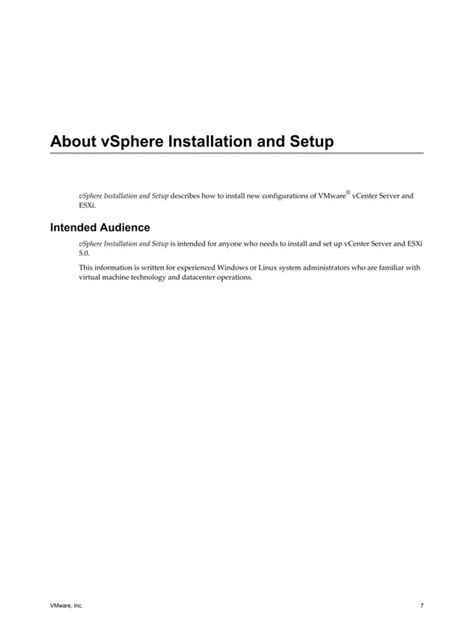 Vsphere Esxi Vcenter Server 50 Installation Setup Guide Pdf