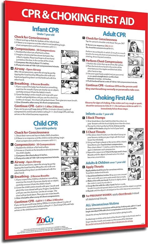 5 Pack: CPR and Choking Posters - Choking Posters for Restaurant - Choking First Aid Poster ...