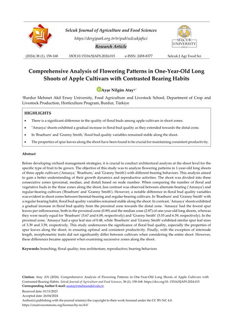 Pdf Comprehensive Analysis Of Flowering Patterns In One Year Old Long