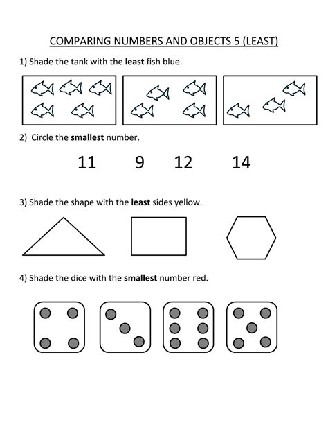 1st Grade Comparing Numbers Worksheets