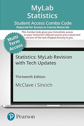 Amazon Statistics Updated Edition MyLab Statistics With Pearson EText Print Combo