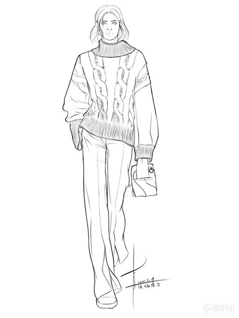 时装画线稿练习 服装画 服装设计手稿 穿针引线服装论坛