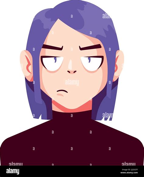 Anime Man With Purple Hair Stock Vector Image And Art Alamy