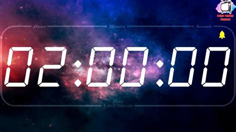 2 Hour Countdown Timer And Alarm Space Themed Background Youtube