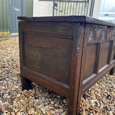 A Small Scale Period Oak Coffer Circa 1700 Christian Davies Antiques