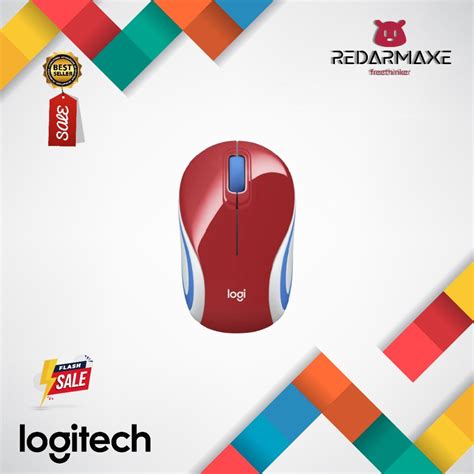 Logitech M187 Ultra Portable Wireless Mouse Bright Red Computers