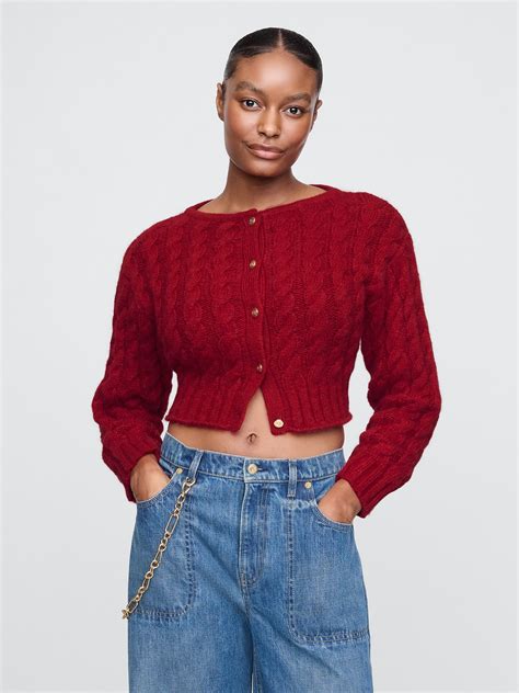 Gap Cult Gaia Cropped Cable Knit Cardigan Gap