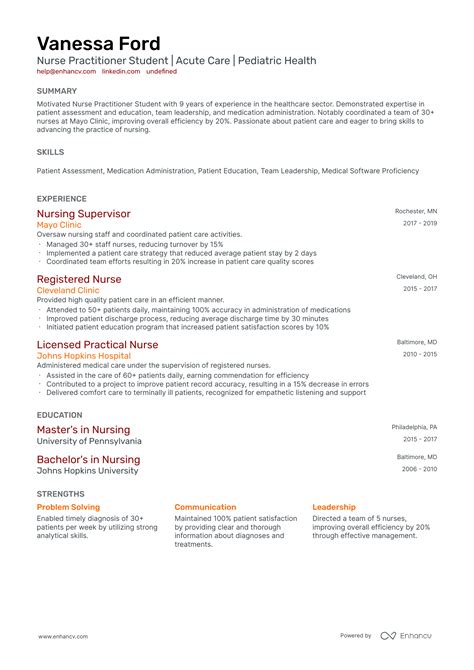 10 Nurse Practitioner Student Resume Examples And Guide For 2025