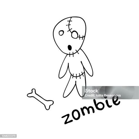만화 스타일의 벡터 귀여운 좀비 흰색 배경에 격리 된 윤곽 낙서 그림 색칠 공부 할로윈 디자인 인사말 카드용 0명에 대한 스톡 벡터 아트 및 기타 이미지 Istock