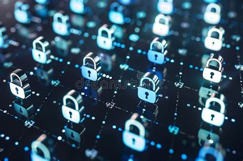 Locks On Circuit Pattern Concept Of Data Security Cyber Defense And