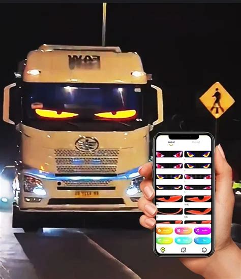 BOTAI Pegatina LED De Ojo De Diablo Din Mico Para Coche Pantalla De Ojo