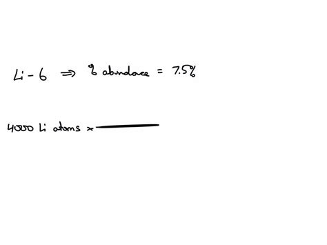 solved previous answers correct part € how many li 6 aloms would be