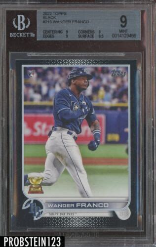 2022 Topps Black Wander Franco Tampa Bay Rays Rc Rookie 5571 Bgs 9 W