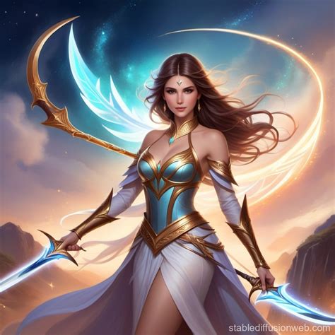 Brunette Woman With Sword And Falling Arrows Stable Diffusion Online