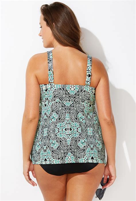 Plus Size Sage Flowy Tankini