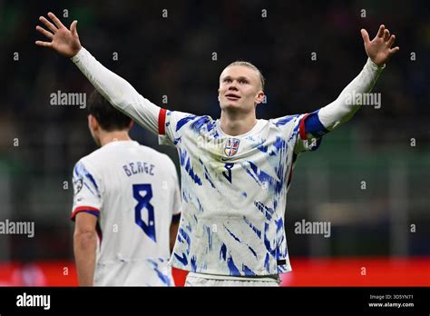 Erling Haaland Nor Celebrates After Scoring The Goal Of 1 3 During