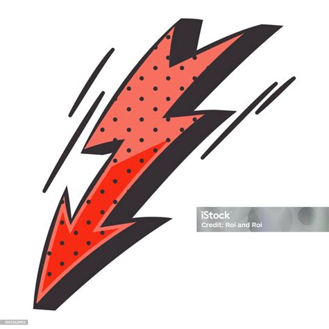 紅色閃電閃光漫畫元素向量卡通圖示被隔離在白色背景上向量圖形及更多具有特定質地圖片 具有特定質地 剪裁圖 剪貼畫 Istock