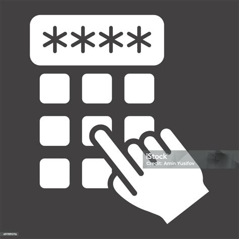 手手指輸入引腳代碼固體圖示解鎖和密碼向量圖形在黑色的背景eps 10 標誌符號模式向量圖形及更多人體部分圖片 人體部分 保安 入口